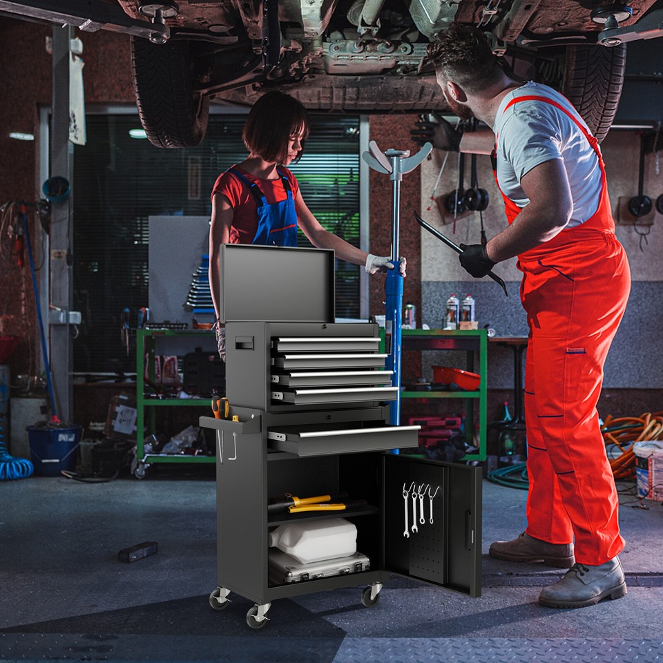 5-Drawer Rolling Tool Chest Mechanic Storage Cabinet Cart for Garage ...