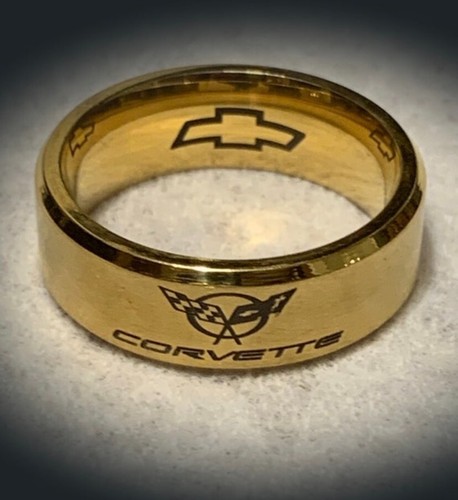 Size 8 Inspired Classic Car Titanium 8MM Ring Chevy C5 | eBay