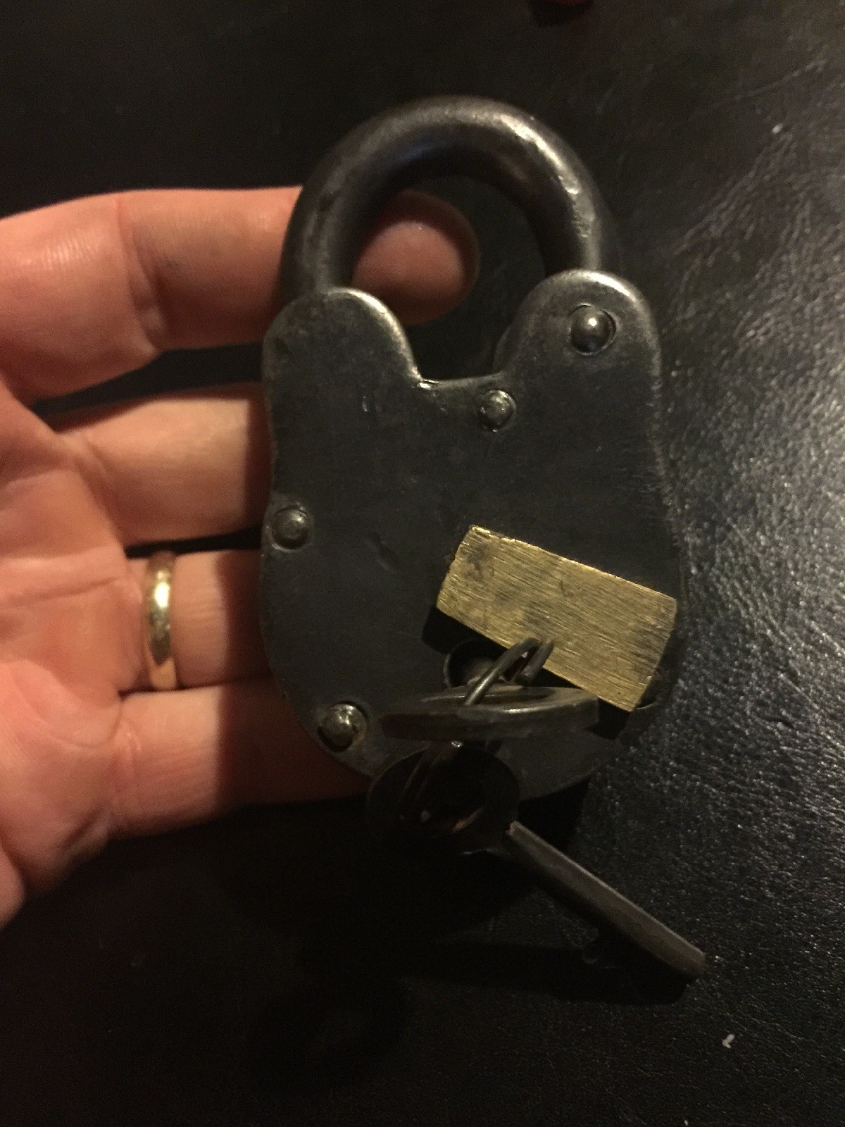 BlackSmith Padlock Key Brass Lock Gunsmith Man Cave SOLID METAL ...