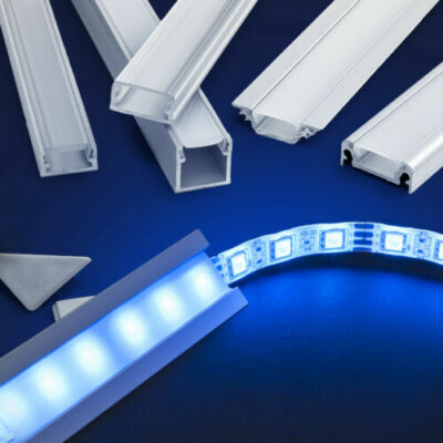 LED Profile mit Abdeckung 100cm / 200cm Aluminium Schiene LED Leisten ...