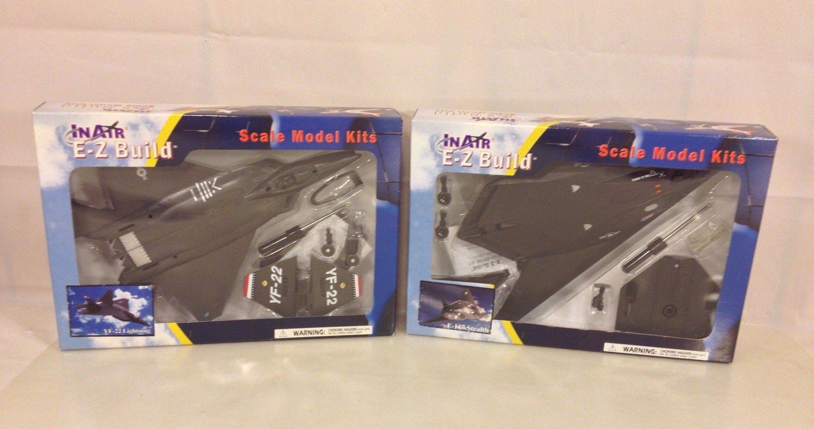2 Scale Model Kit Planes - YF-22 and F-117 Stealth Fighter In-Air China ...