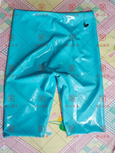 Latex shorts men inflatable rubber pants high waist latex inflatable ...