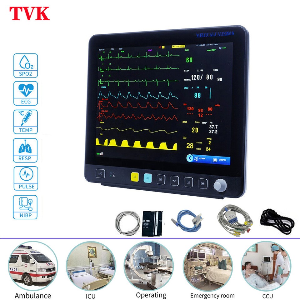 15 inch Multi-parameter(7 Parameters) ICU Vital Signs Patient Monitor ...