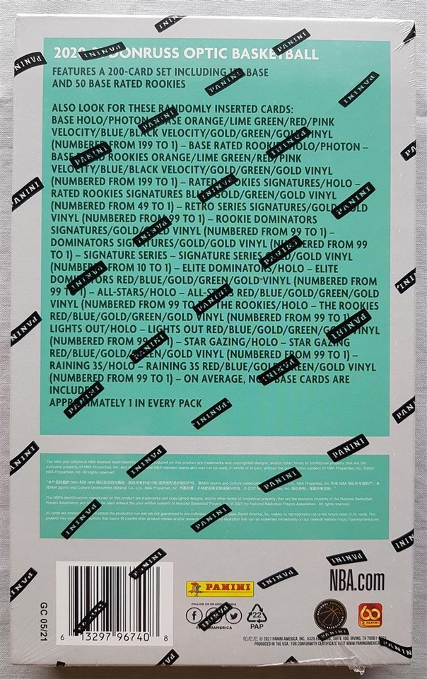 Panini Donruss Optic Hobby Basketball NBA Box 2020-21 613297967408| eBay