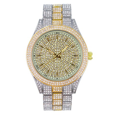 Fully Iced Watch Bling Rapper Simulate Diamond Metal Band Hip Luxury ...