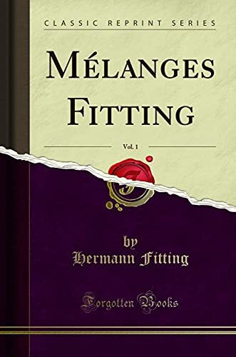 Mélanges Fitting, Vol. 1 (Classic Reprint) | eBay