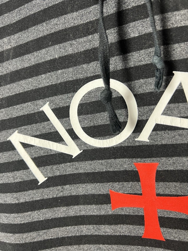 Noah Cross Logo Print Striped Fleece Cotton Hoodie Men's Size S | eBay UK