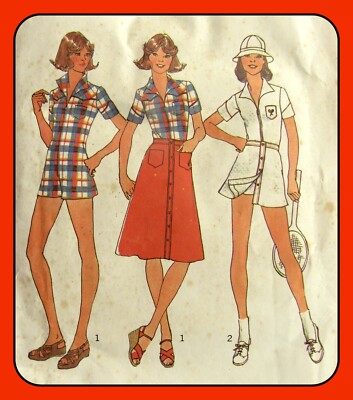 Short JUMPSUIT Skirts in 2 Lengths Simplicity 7527 Vintage 1976 Sewing ...