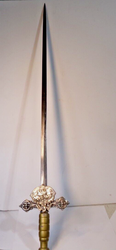 Antique KNIGHTS PYTHIAS FCB Sword Etched Blade with name (no scabbard ...