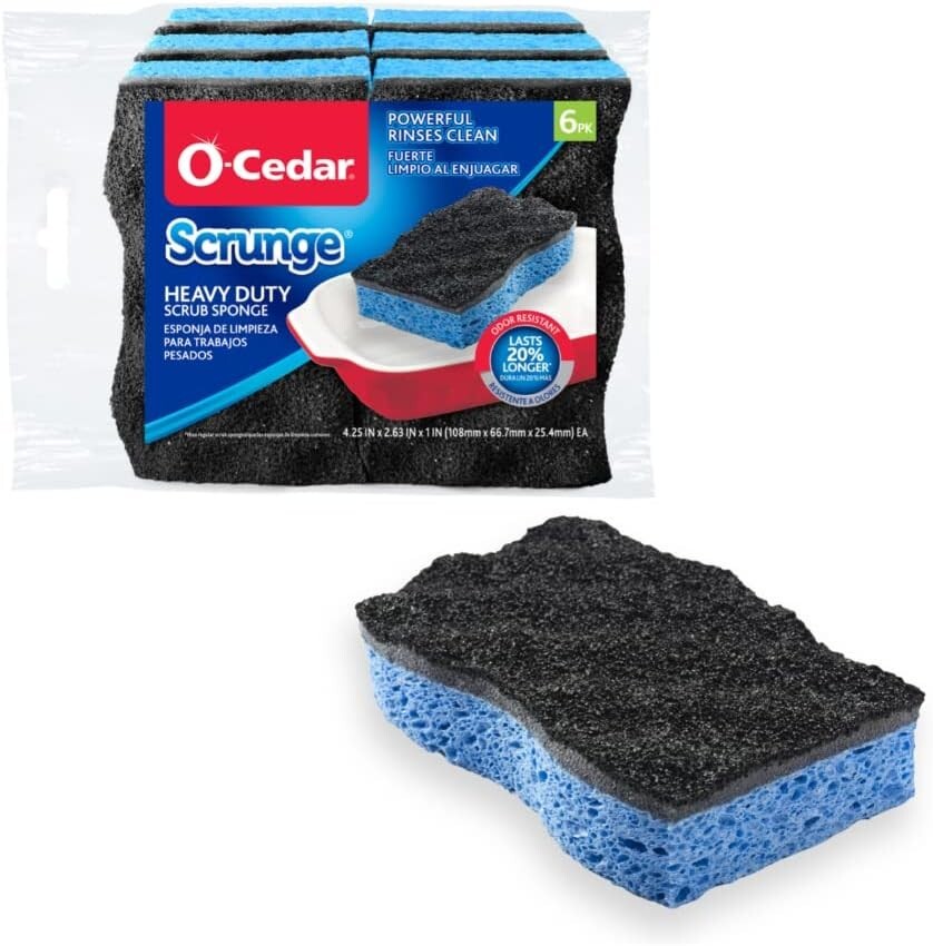 O Cedar Scrunge Scrubber Sponge Heavy Duty No Scratch - 6 Ct - Pack of ...