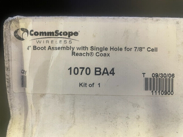 Commscope 1070 BA4 4" Boot Assembly w/1 Hole for 7/8" Coax | eBay