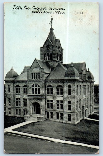Bolivar Missouri MO Postcard Pol Co. Court House Exterior Building ...