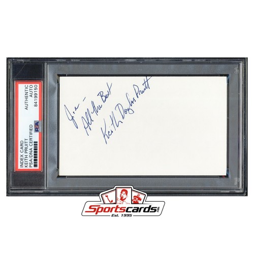 Keith Pruitt Actor D.2008 age 47 Signed 3x5 Index Card PSA/DNA Auto ...