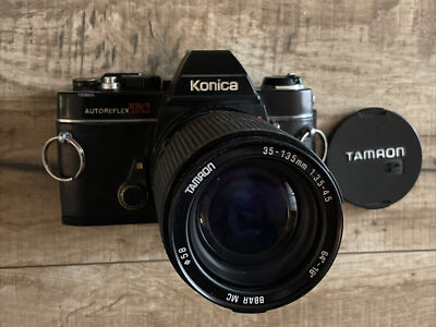 Konica Autoreflex TC 35mm SLR Film Camera w/ Tamron 2 35-135mm 1:3.5-4. ...