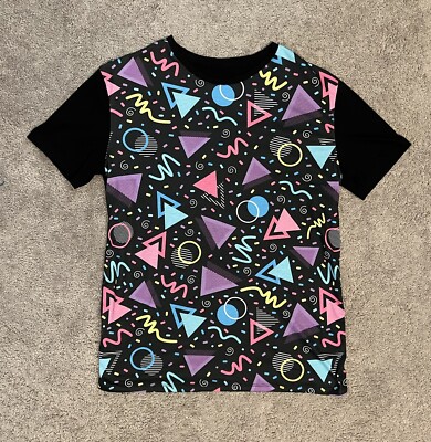 Mens Neon Retro 90s Medium Shirt Sprinkle Pattern Graphic T-shirt ...