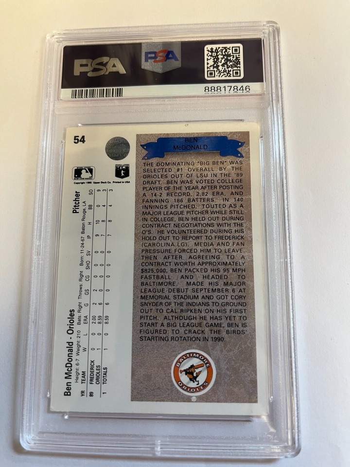 1990 Upper Deck Ben McDonald Star Rookie Logo #54 PSA 4 | eBay
