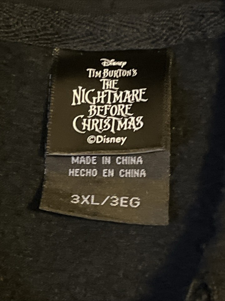 Disney Nightmare Before Christmas Tim Burton Pullover Hoodie Sz 3X ...