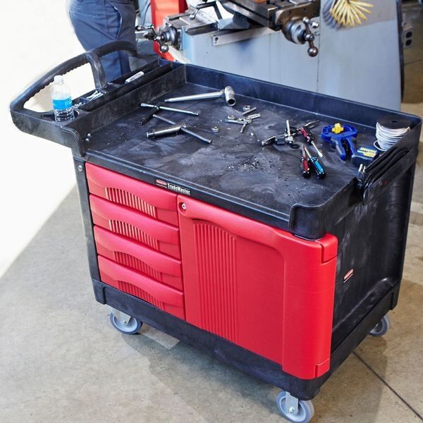 Rubbermaid Commercial Fg453388bla Trade Cart/Service Bench,49 In. L ...