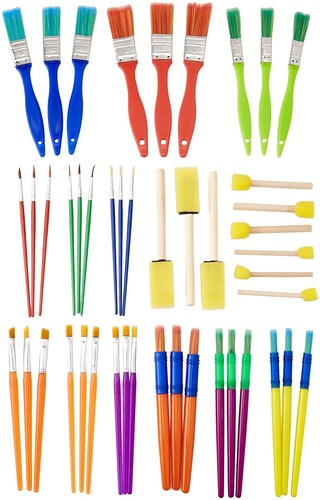 45 Piece Bulk Paint Brushes Mega Assortment of Tools for Crafts Art ...