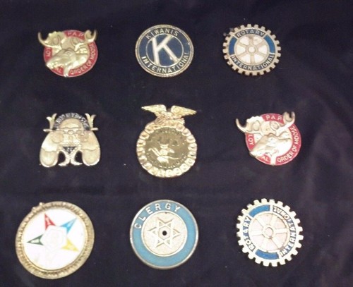Lot of Nine Fraternal Metal Emblems | eBay