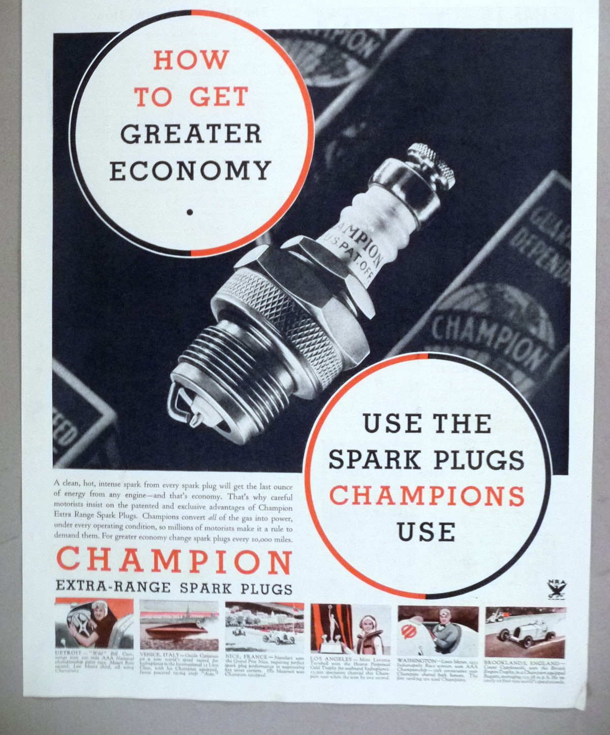 Champion Spark Plug PRINT AD - 1934 ~~ spark plugs | eBay