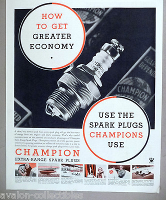 Champion Spark Plug PRINT AD - 1934 ~~ spark plugs | eBay
