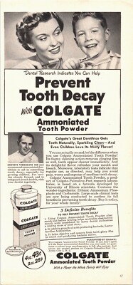 Colgate Ammoniated Tooth Powder, 1950 Today's Woman VTG Print Ad ...