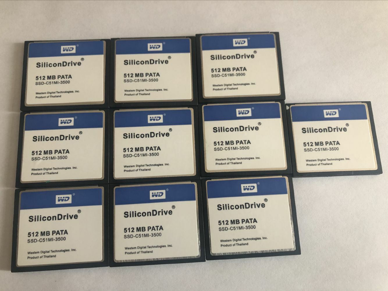 10PCS SiliconDrive WD PATA 512MB COMPACT FLASH CF CARD 512 MB SSD-C51MI ...