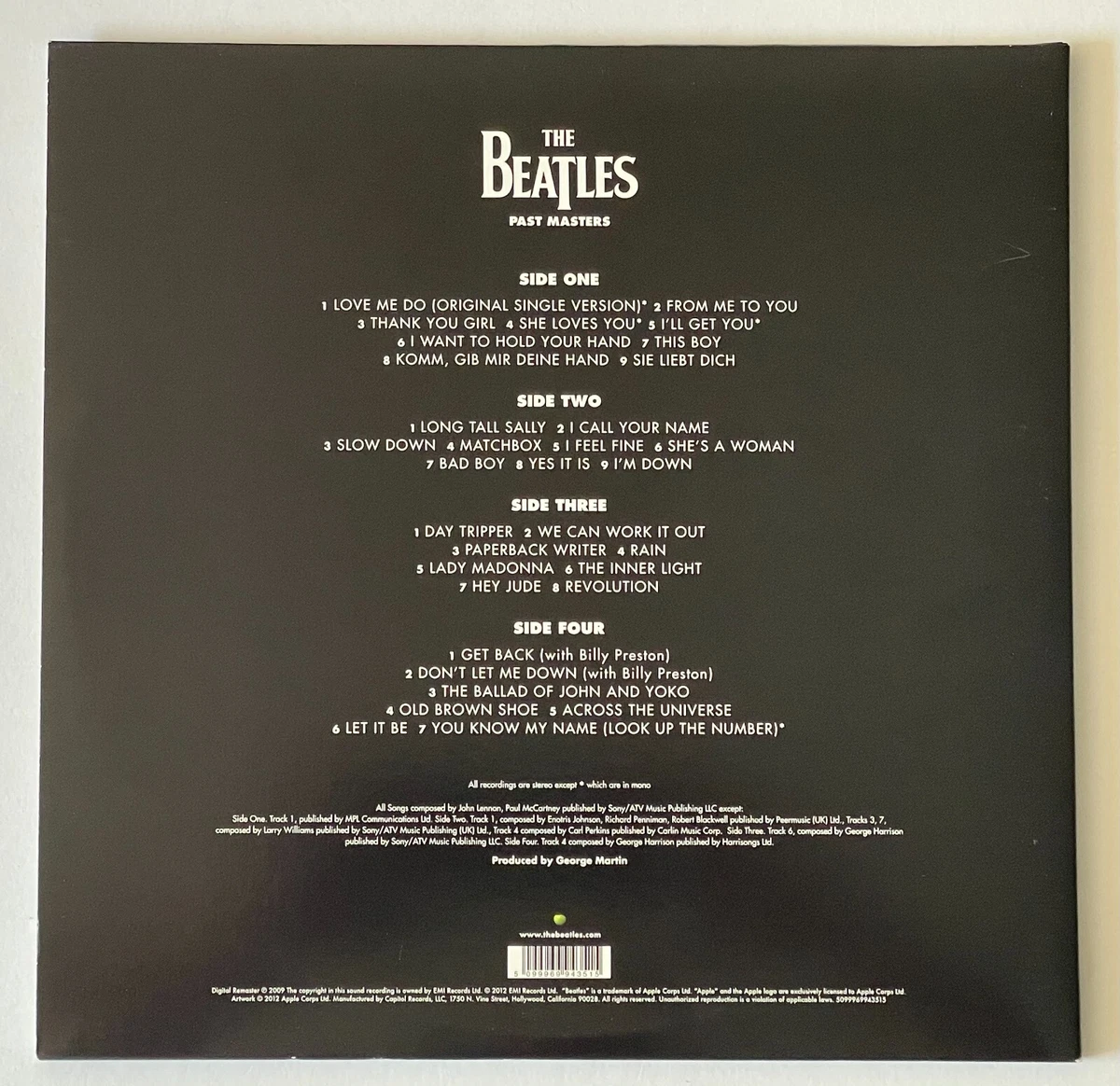 Beatles Past Masters Remastered
