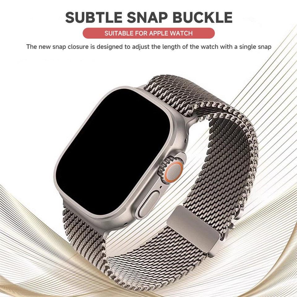 Titanium Milanese Loop Strap For Apple Watch Ultra 3 11 10 9 8 7 44/46 ...