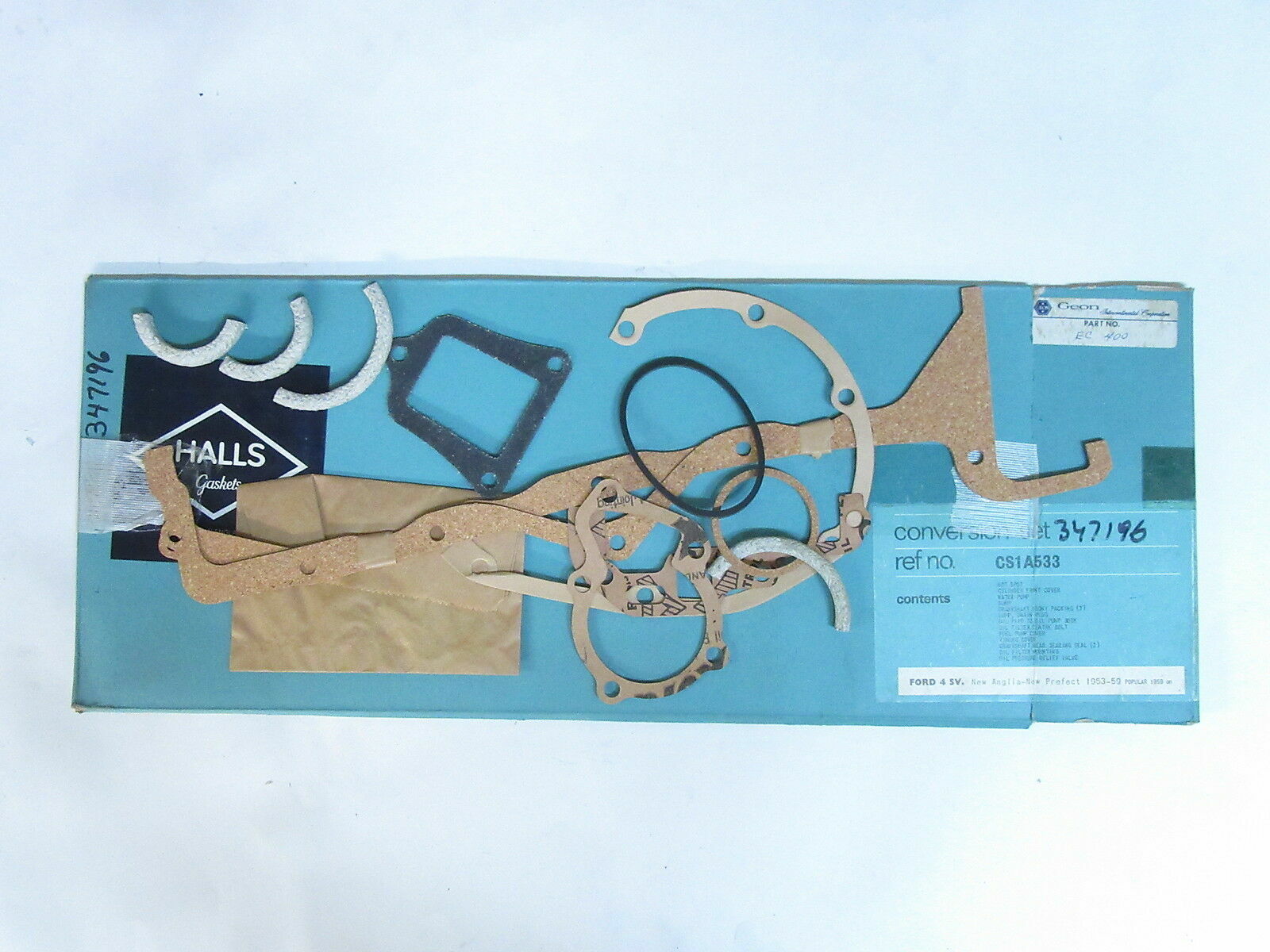 Halls Brand Conversion Gasket Set Fits Ford Anglia 100E & Morgan 4/4 ...