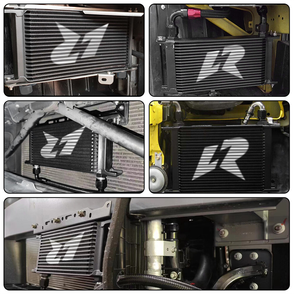 LINESRACING 19 Row AN10 Engine Black Mounting Oil Cooler Kit with ...