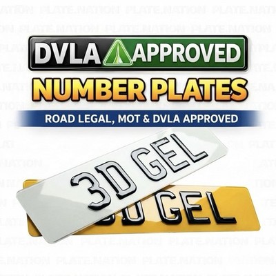 3D Gel Number Plates – UK Road Legal & Show – Front / Rear / Pair – Car ...