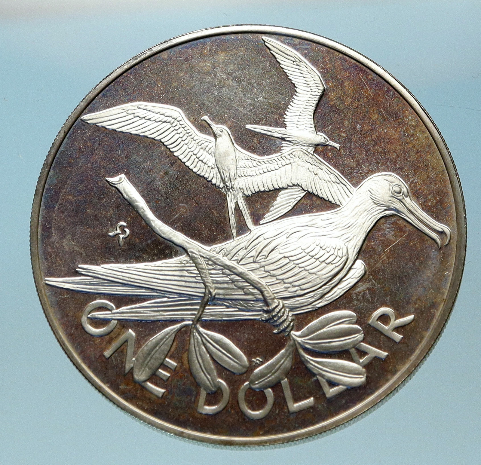 1975 British Virgin Islands UK Queen Elizabeth II Old BIRD Silver Coin ...
