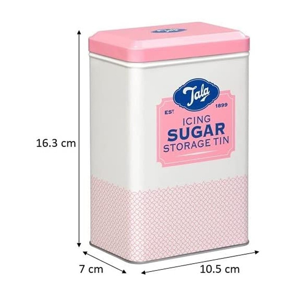 Kitchen Storage Canister Jars Tin Container Metal Caster/Icing Sugar ...