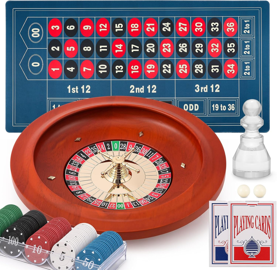11" Roulette Wheel Set: Solid Roulette Wheel with 47.2 * 23.6” Roulette ...