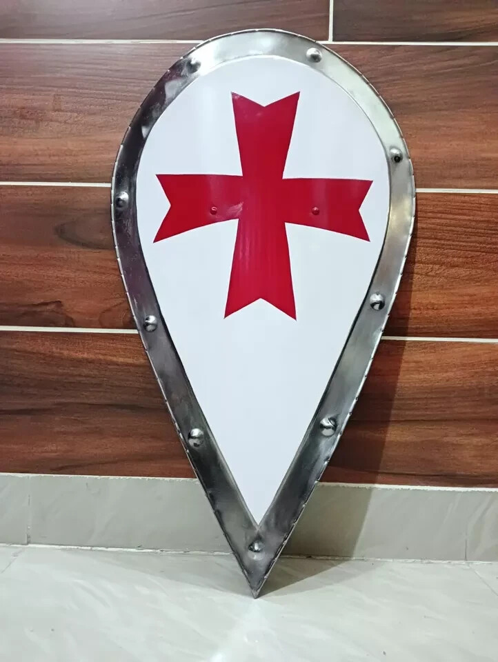 Knight Functional Red Cross Shield Warrior Templar Shield Medieval ...