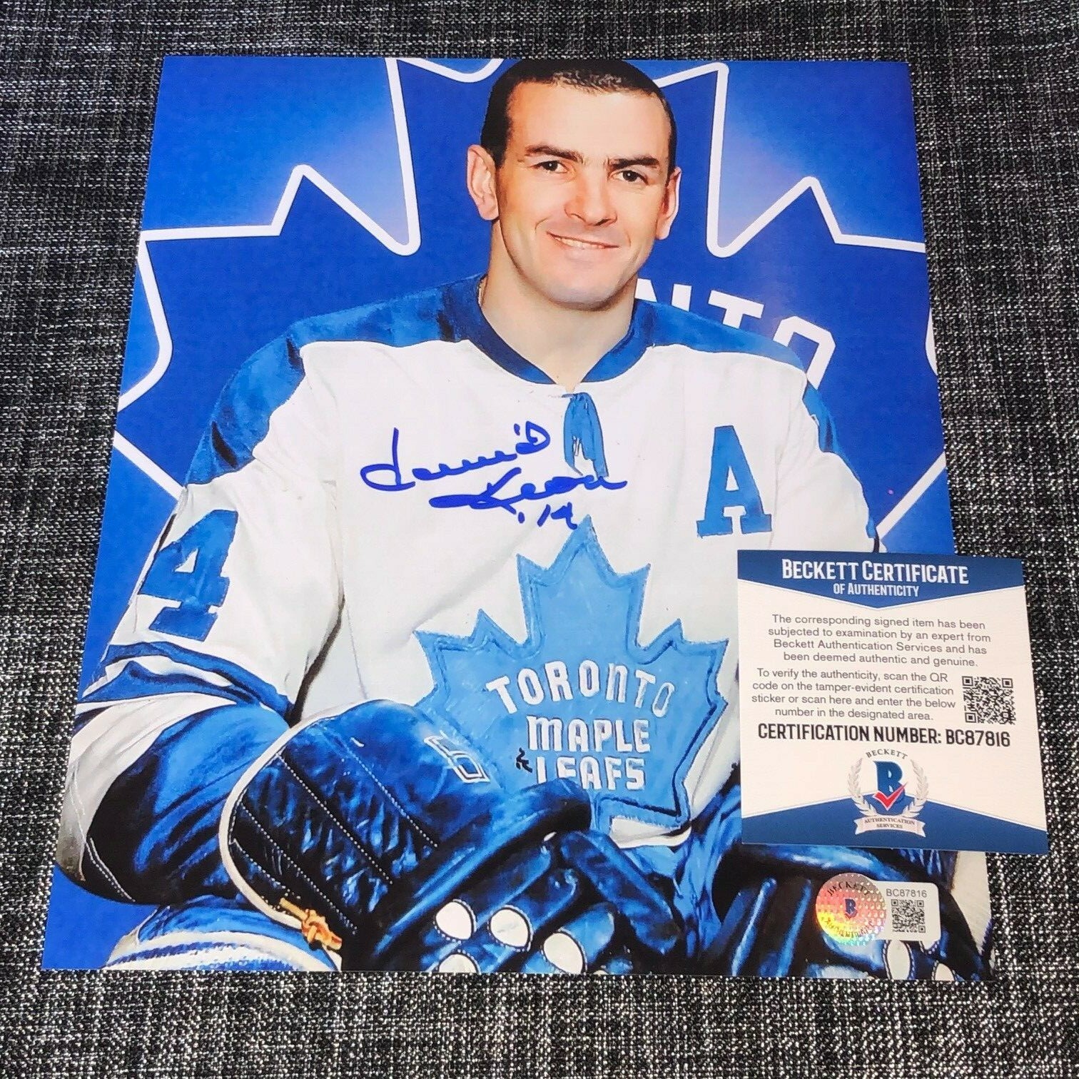 DAVE KEON SIGNED AUTOGRAPH 8x10 PHOTO HOF 86 TORONTO MAPLE LEAFS ...