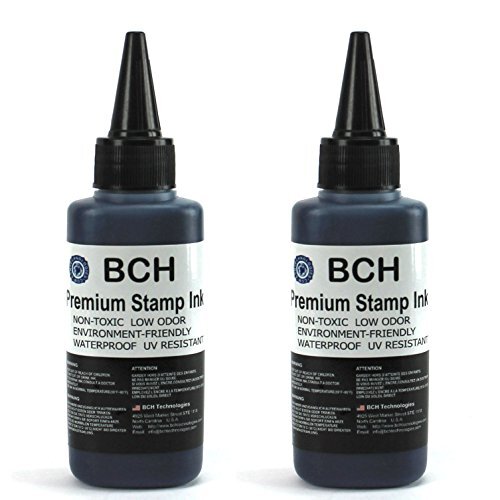 Bulk 2X Black Stamp Ink Refill by BCH - Premium Grade -2.5 oz (75 ml ...
