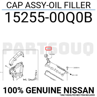 1525500Q0B Genuine Nissan CAP ASSY-OIL FILLER 15255-00Q0B | eBay