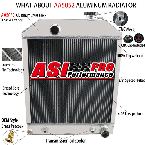 3 Row Tractor Radiator For Ford 4500 5000 5100 5200, 5600 6600 345C ...