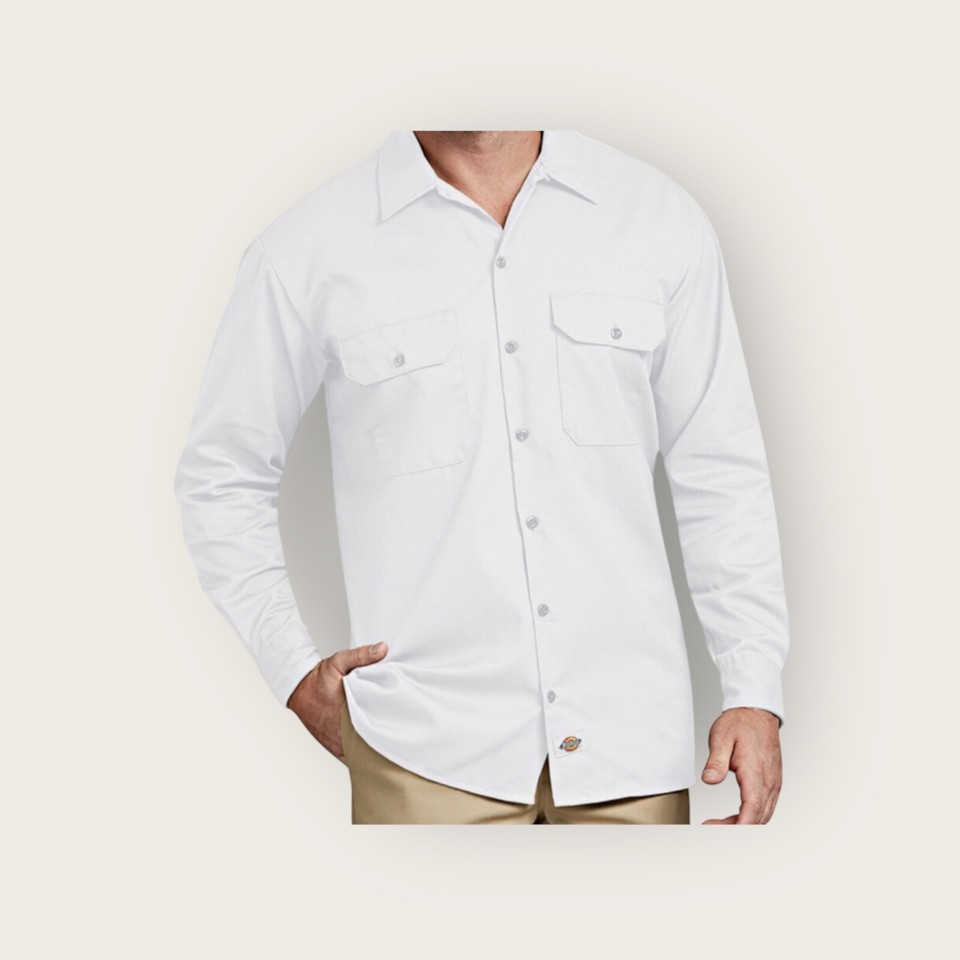 dickies mens personalized custom patch embroidered work uniform shirt ...