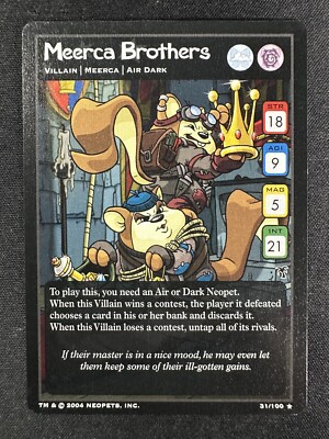 Neopets Meerca Brothers 31/100 Mystery Island Villain Non Holo Rare | eBay