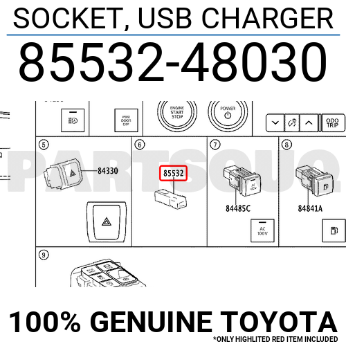 8553248030 Genuine Toyota SOCKET, USB CHARGER 85532-48030 | eBay