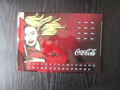 COCA COLA - WERBESCHILD KALENDER aus BLECH | eBay.de