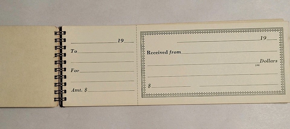 Vintage Rite-Form Spiral Bound Money Receipts Book No S-1034 19 Forms ...