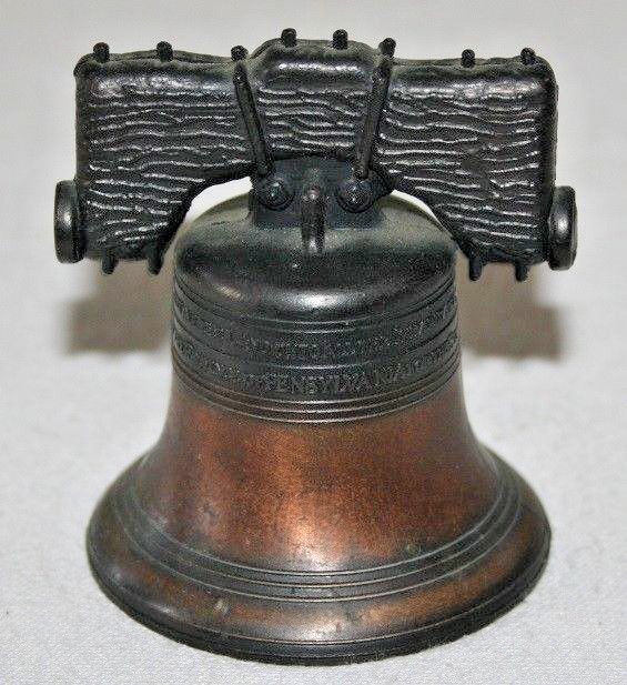 LIBERTY BELL CAST METAL BRONZE Bell Rings Vintage Souvenir Philadelphia ...
