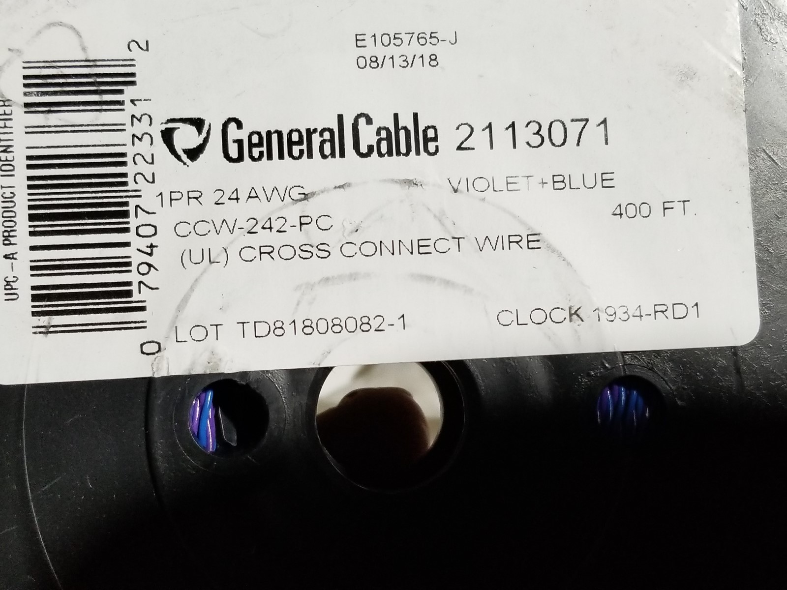 General Cable 2113071 24/1P General Purpose Cross-Connect Wire Blue ...