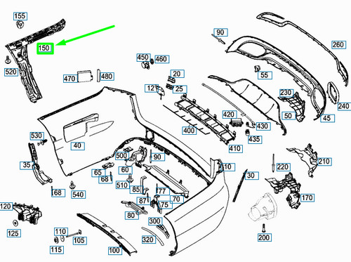 MERCEDES-BENZ C W205 REAR LEFT BUMPER BRACKET A2058802002 NO DUTY TO 🇺🇸 ...