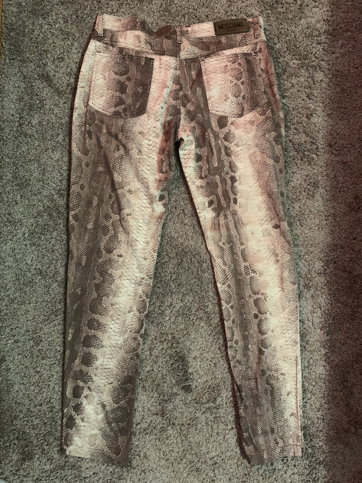 Vintage Moschino Snakeskin Print Jeans - Gem